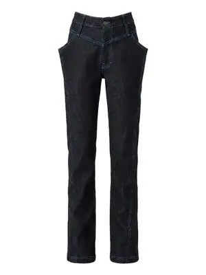 GAO REPUBLIC Gao Republic Indigo Denim High-Rise Jeans With Flared Legs