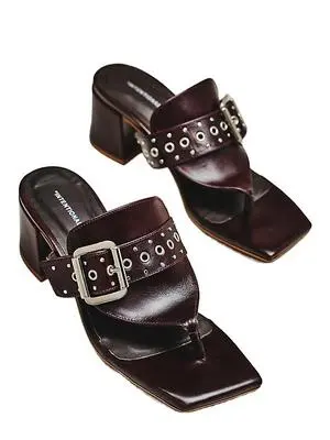 Intentionally Blank Wynona Heeled Sandals With Buckle Detail - Chocolate