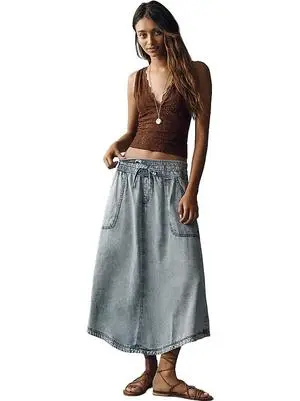 PILCRO Pilcro Essential Beach Pull-On Midi Skirt