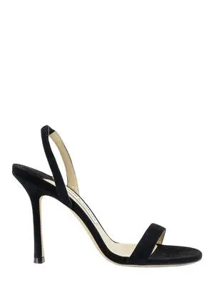 JIMMY CHOO Suede Slingback Sandals - Black