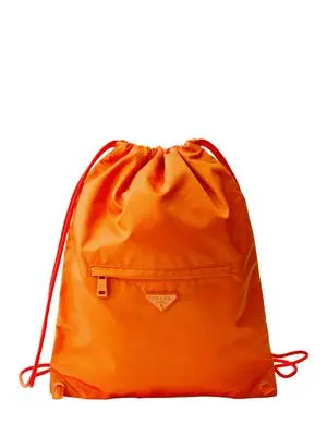 Prada Prada Re-Nylon Drawstring Backpack Orange