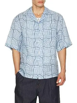 Marni Camp Collared Button Down Shirt - Light Blue