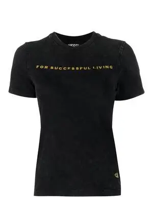 DIESEL® Slogan Print T-shirt - Black