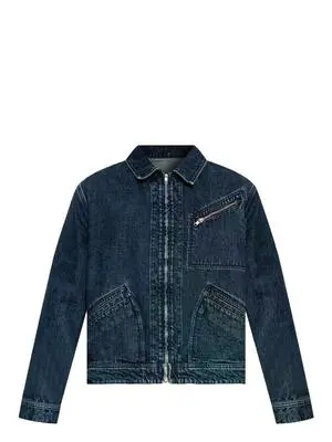 Kenzo Logo Embroidered Denim Jacket - Blue