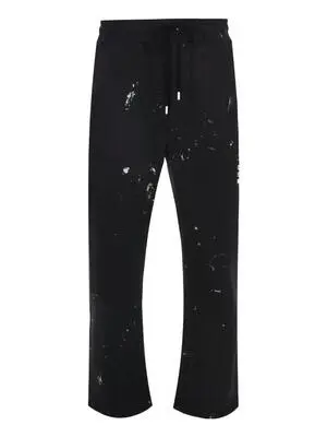 DOMREBEL Paint-splatter Logo-print Track Pants - Black