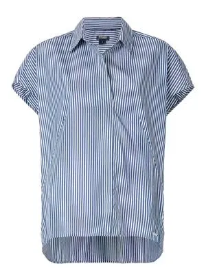 Woolrich Striped Short Sleeve Shirt - Blue