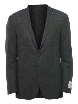 Corneliani Cc Collection Check-pattern Blazer - Grey