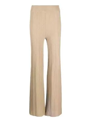 Remain Birger Christensen Sand Beige Knitted Flared Trousers - Neutrals