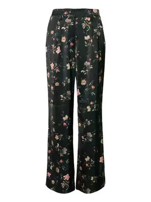 ALLSAINTS Floral-print Satin Trousers - Black