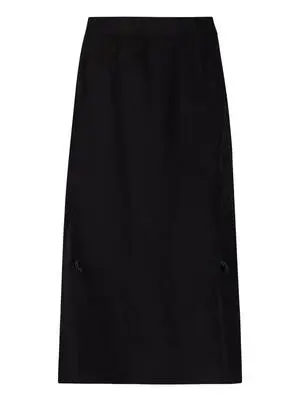 Alexander McQueen Silk Midi Skirt - Black