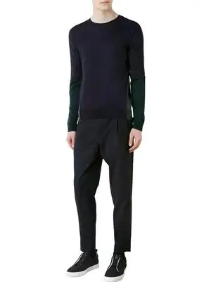 WOOYOUNGMI Contrast Wool Sweatshirt - Blue