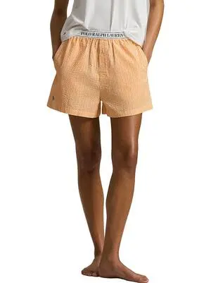 Ralph Lauren Polo Cotton Seersucker Boxer Shorts - Cloud/carrot