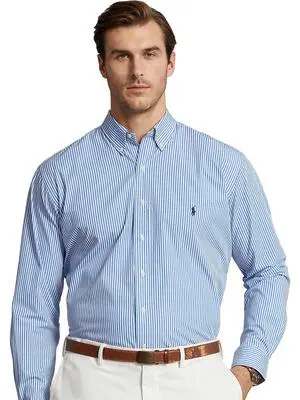 Ralph Lauren Striped Stretch Poplin Shirt - Light Blue/white