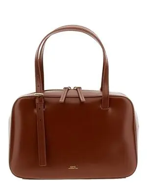 A.p.c. Virginie Box Bag In Smooth Leather - Brown