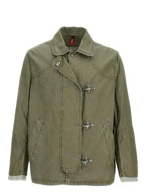 FAY Archive Four-hook Linen Jacket - Green