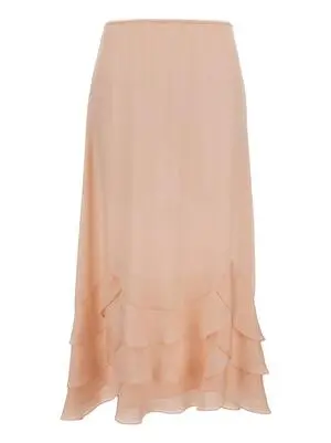 Simone Rocha Simone Rocha Ruffled Skirt With Scalloped Hem Rosa