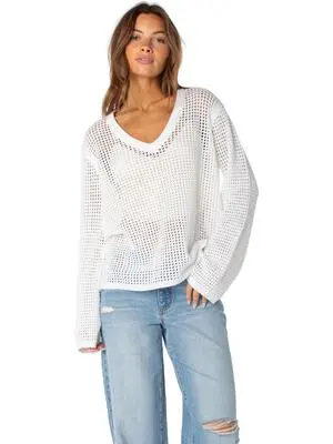Roxy Summer Nights V Neck Tunic - Cloud Dancer Solid