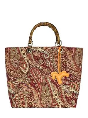 RUJ HERITAGE Maxi Jacquard Tote Bag - Red