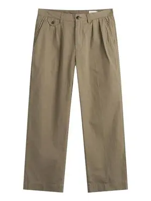 KHAKIS Slub Common Pleated Trousers - Covert Grey