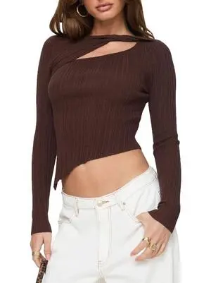 PRINCESS POLLY Princess Polly Ellara Cutout Asymmetric Rib Top