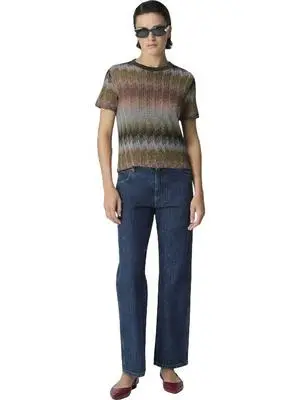 Missoni Viscose Lamé Crew-neck T-shirt With Snake Motif - Multicoloured