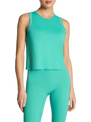 Spanx Mesh Detail Crewneck Tank - Tidepool