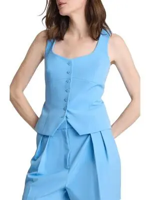 KENNETH COLE Bustier Button-up Vest - Lake Blue