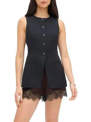 ALIGNE Leo Collarless Vest - Black