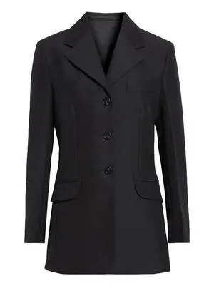 JIL SANDER Wool & Mohair Tailored Coat - Black