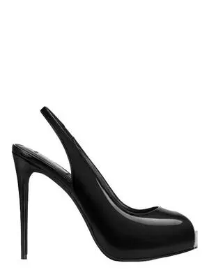 NAKED WOLFE River Patent Slingback Pumps - Black
