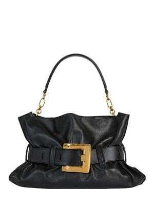 Balmain Medium Anthem Bag In Smooth Leather - Black