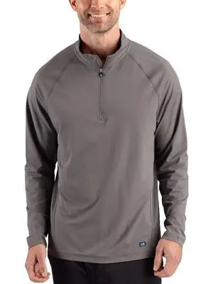 CBUK BY CUTTER & BUCK CBUK By Cutter & Buck Prospect Epic Confidence Textured Performance Quarter Zip Pullover Elemental Grey