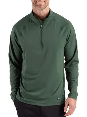 CBUK BY CUTTER & BUCK Prospect Epic Confidence Textured Performance Quarter Zip Pullover - Hunter