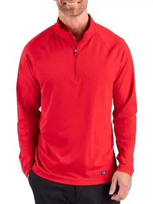 CBUK BY CUTTER & BUCK Prospect Epic Confidence Textured Performance Quarter Zip Pullover - Red