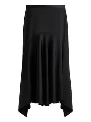 H&m Satin Twill Midi Skirt - Black