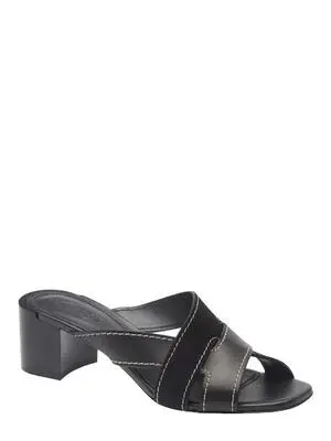 TOD'S Block Heel Slide Sandals - Nero