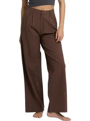 BILLABONG Perfect Day Pleated Wide Leg Trousers - Teak