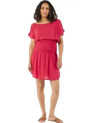 CACHE COEUR Carmen Smocked Mini Dress - Raspberry