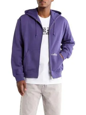 Carhartt Work In Progress Embroidered Logo Zip Hoodie - Calla