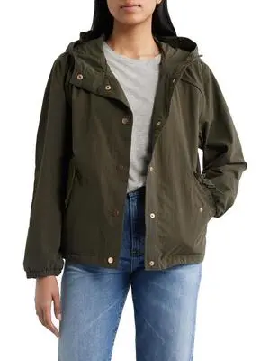 Brooklyn Industries Hooded Jacket With Snap Closure - Deep Depths