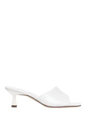 SANDRO Sandro Metallic Leather Heeled Mules