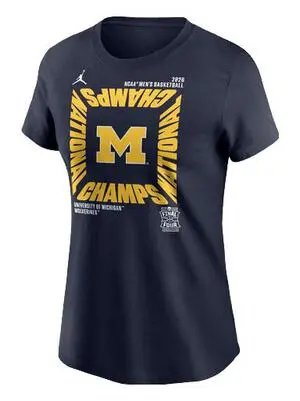 JORDAN BRAND Michigan Wolverines 2026 Ncaa Basketball National Champions T-shirt - Navy