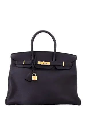 HERMÈS Birkin Handbag Black Togo With Gold Hardware 35