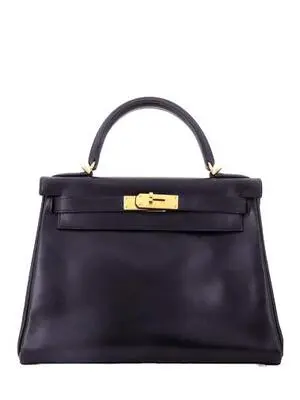 Hermès Kelly Handbag Box Calf With Gold Hardware 28 - Black