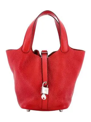 Hermès Picotin Lock Bag Clemence Pm - Red