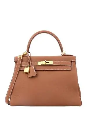Hermès Kelly Handbag Brown Togo With Gold Hardware 28 Gold