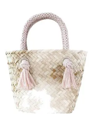 LIKHA LIKHA Mini Woven Seagrass Tote With Macramé Handles