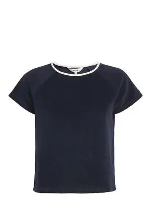 ME+EM Organic Cotton-blend Terry Baby Fit T-shirt - Navy