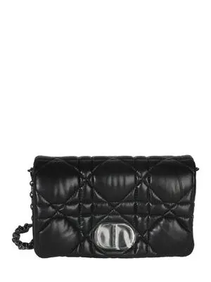 Dior Puffy Calfskin Macrocannage Caro Bag - Black
