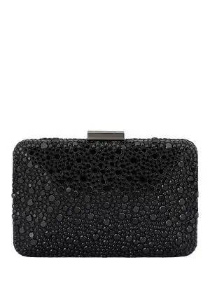 OLGA BERG Harriet Crystal Clutch - Black